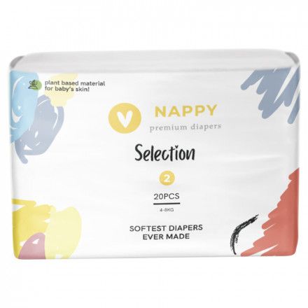 Buy Nappy Premium Diapers Size 2 X 4 To 8 Kg, 20 Pieces Online in ...