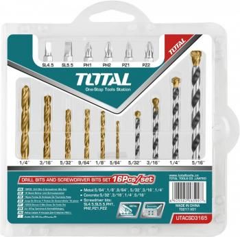 Buy Total Drill Bits and Screwdriver Bits Set, 16 Pieces Online in ...