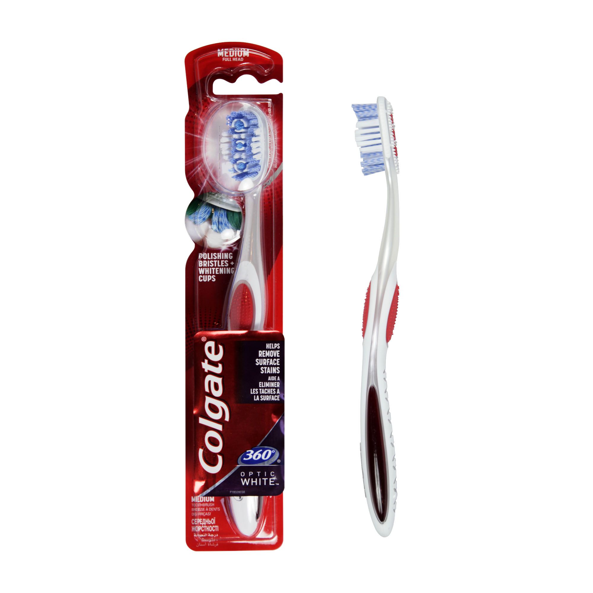 Buy Colgate 360 Optic White Whitening Medium Toothbrush 1 Pc Online in ...