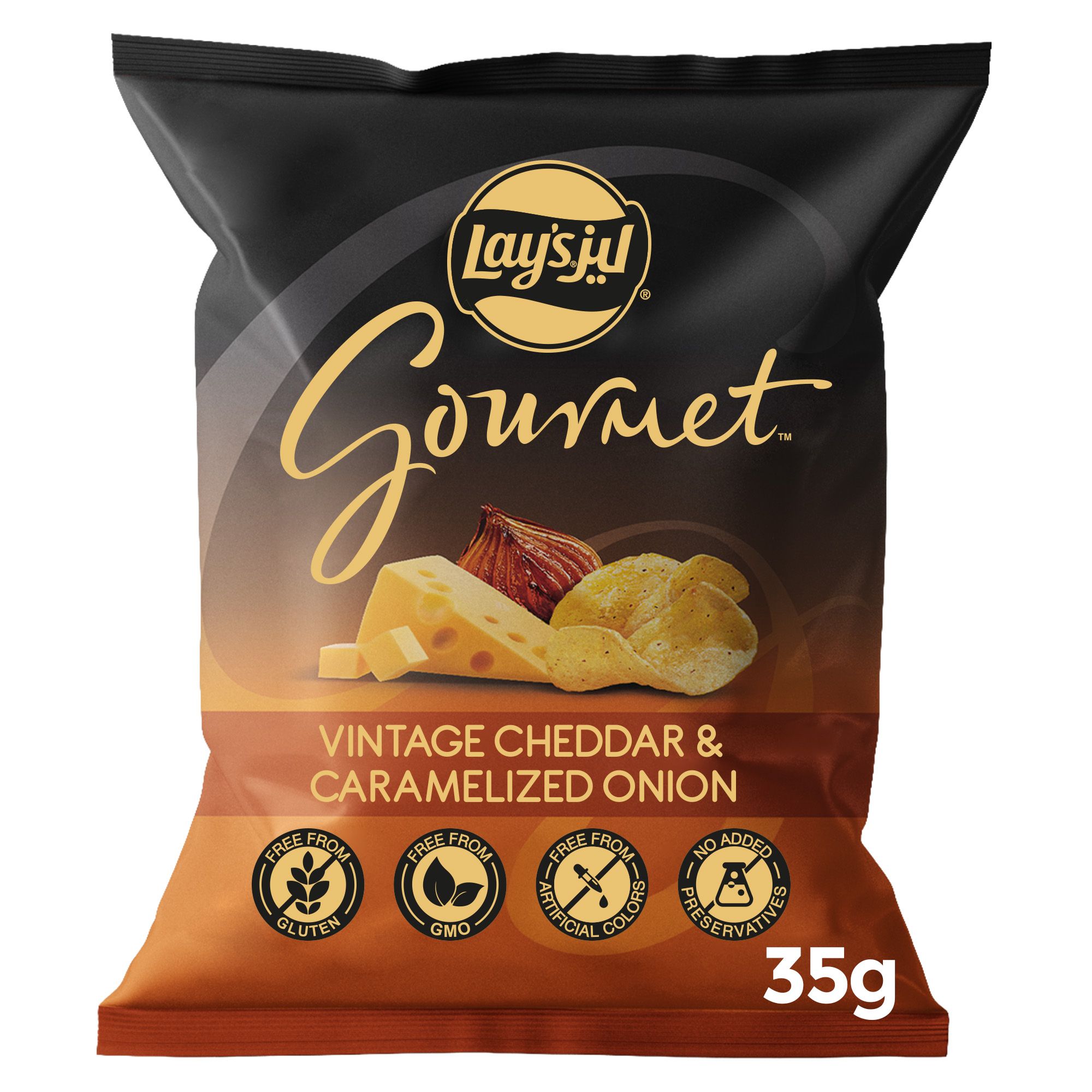Buy Lay's Gourmet Vintage Cheddar & Caramelized Onion Chips, 35g Online ...