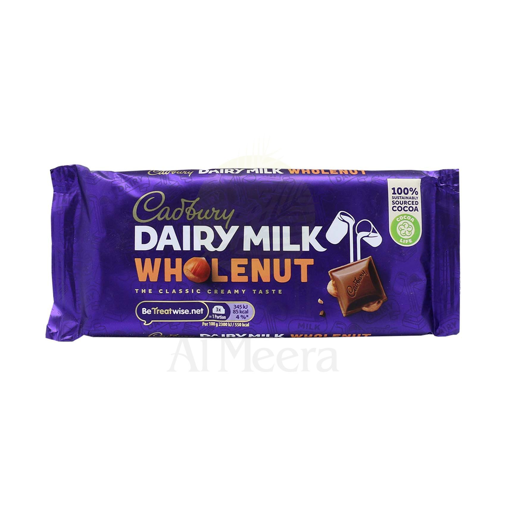 Buy Cadbury Dairy Milk Whole Nut Chocolate Tablet, 120g Online in UAE ...