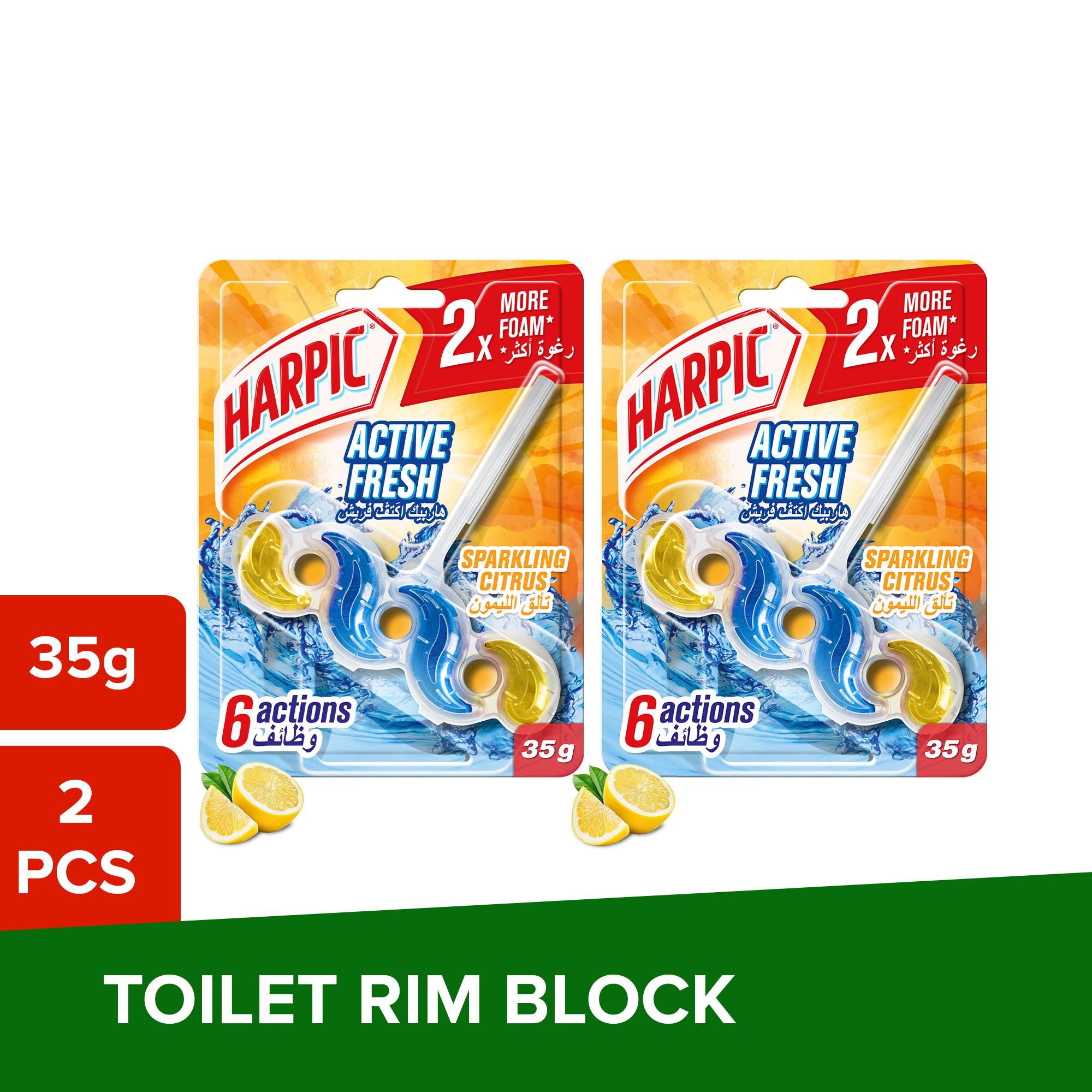Buy Harpic Active Fresh Sparkling Citrus Toilet Rim Block, 3x35g Online ...