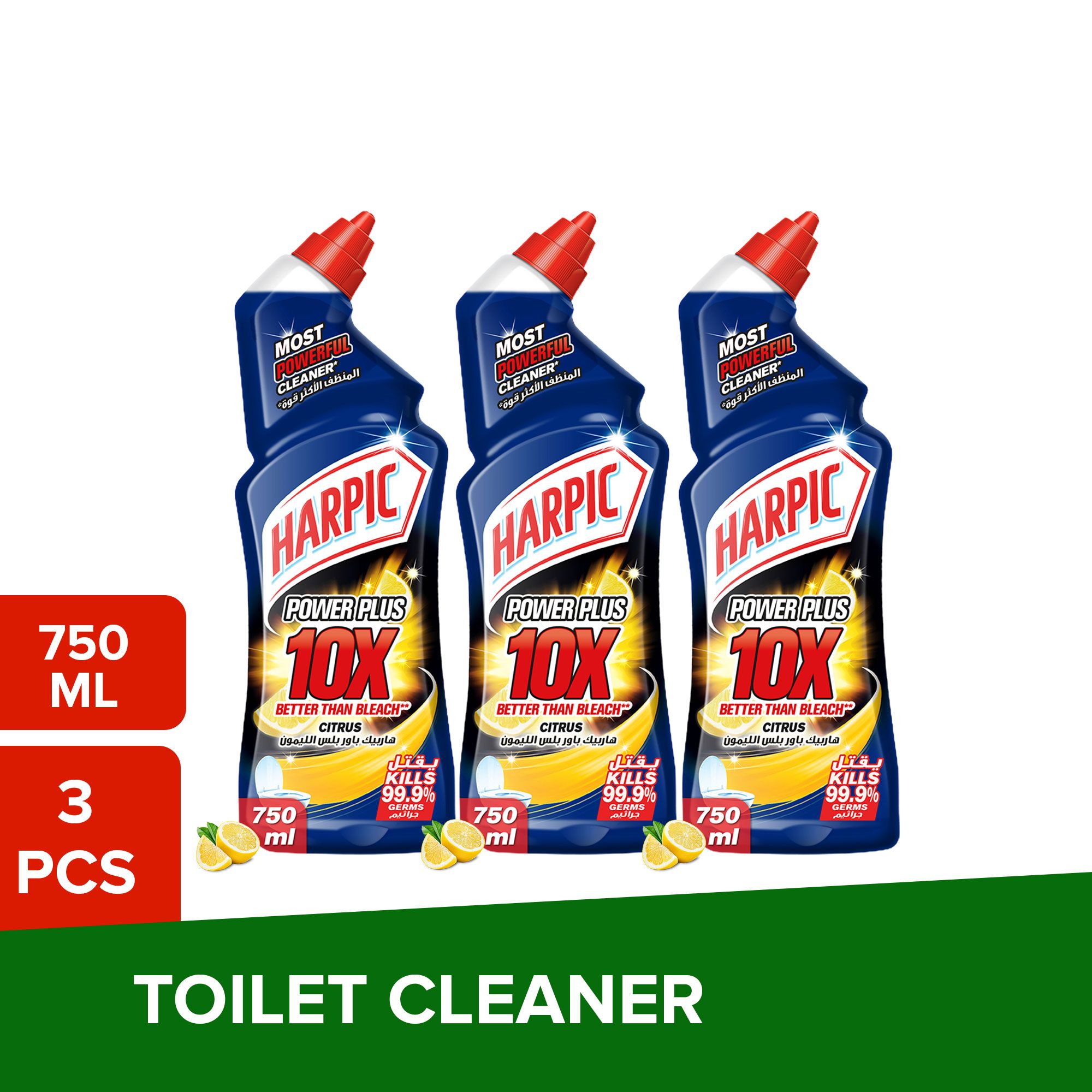 Buy Harpic Power Plus 10X Fresh Disinfectant Toilet Cleaner, 3x750ml ...