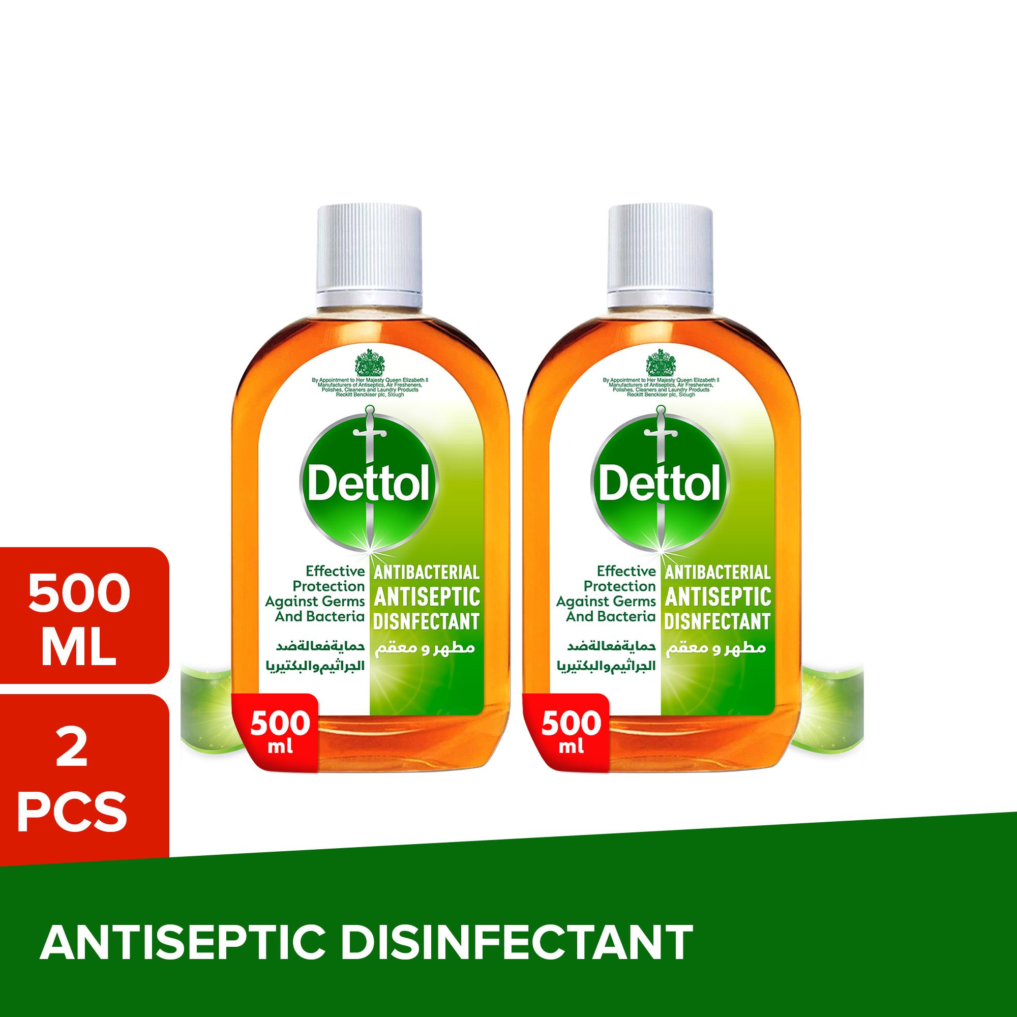 Buy Dettol Antibacterial Antiseptic Disinfectant Liquid, 2x500ml Online ...