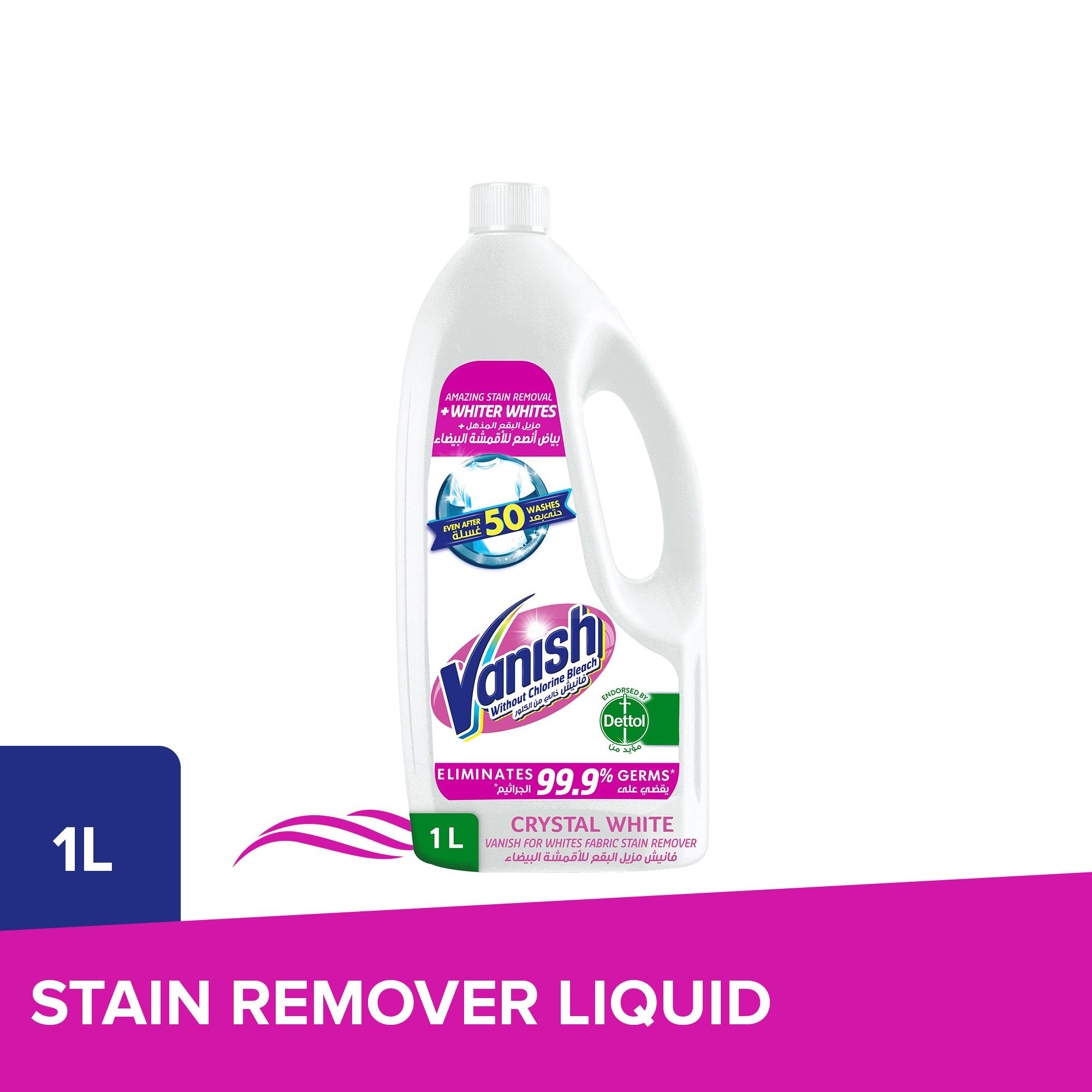 Buy Vanish Crystal White Liquid Fabric Stain Remover, 1L Online in ...