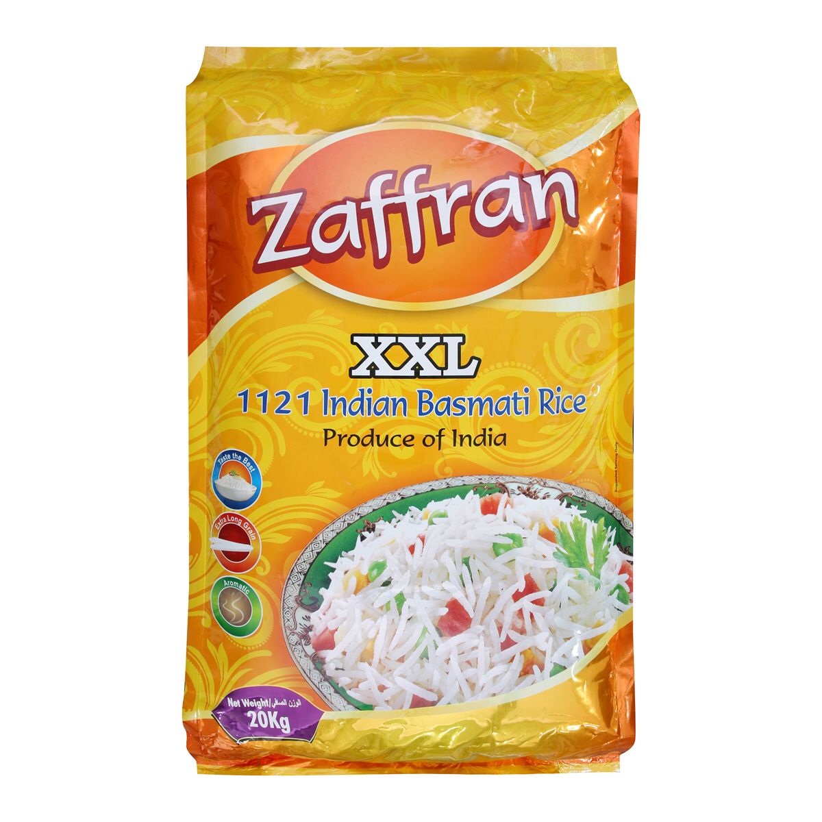 Buy Zaffran Basmati Rice Indain 1121 XXL 20kg Online in Oman | Talabat Oman