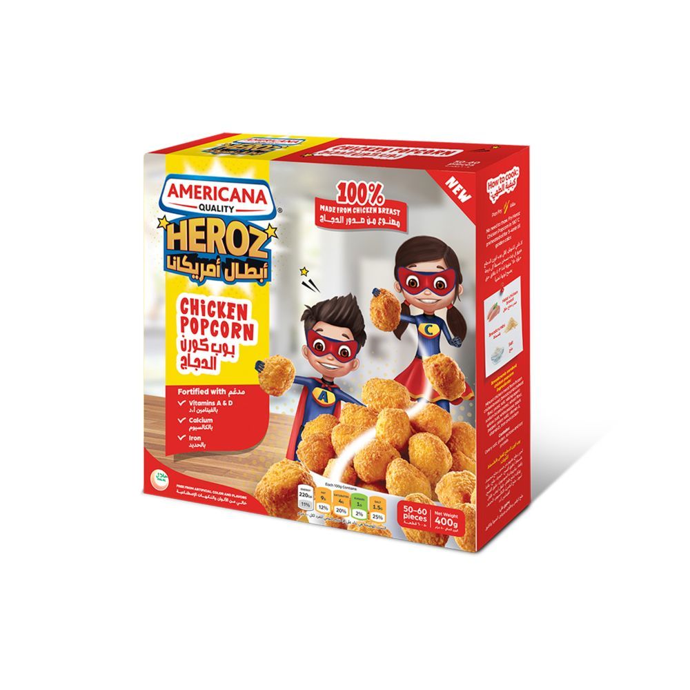 Buy Americana Heroz Frozen Chicken Popcorn 400g Online in Kuwait ...