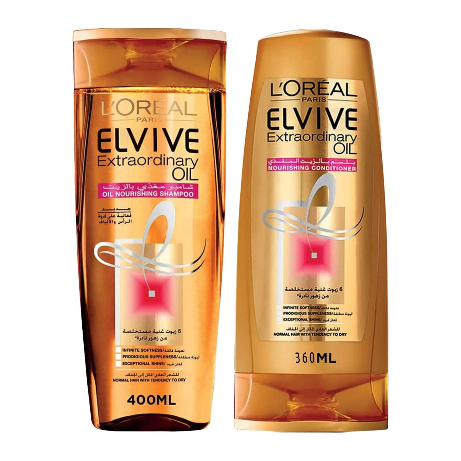 Buy L'Oreal Paris Elvive Extraordinary Oil Shampoo, 400ml + Conditioner ...