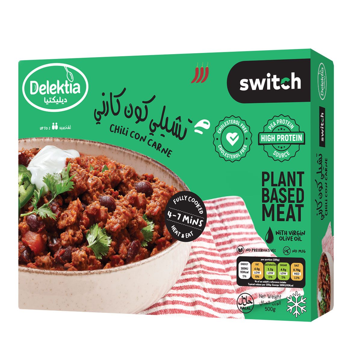 Buy Delektia x Switch Plant Based Meat Chili Con Carne, 500g Online in ...