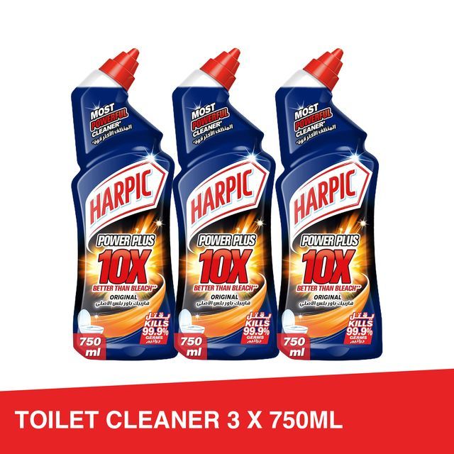 Buy Harpic Power Plus 10X Original Toilet Cleaner, 2+1x750ml Online in Kuwait | Talabat Kuwait