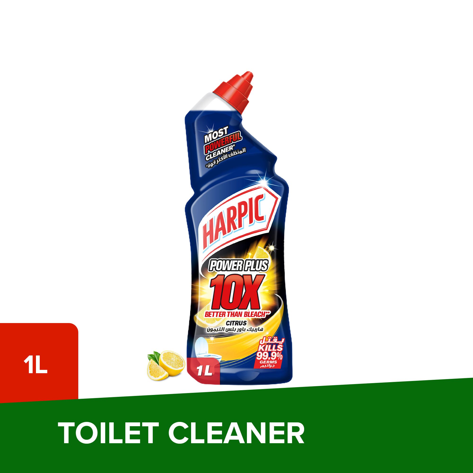 Buy Harpic Power Plus Citrus 10X Max Clean Toilet Cleaner, 1L Online in Kuwait | Talabat Kuwait