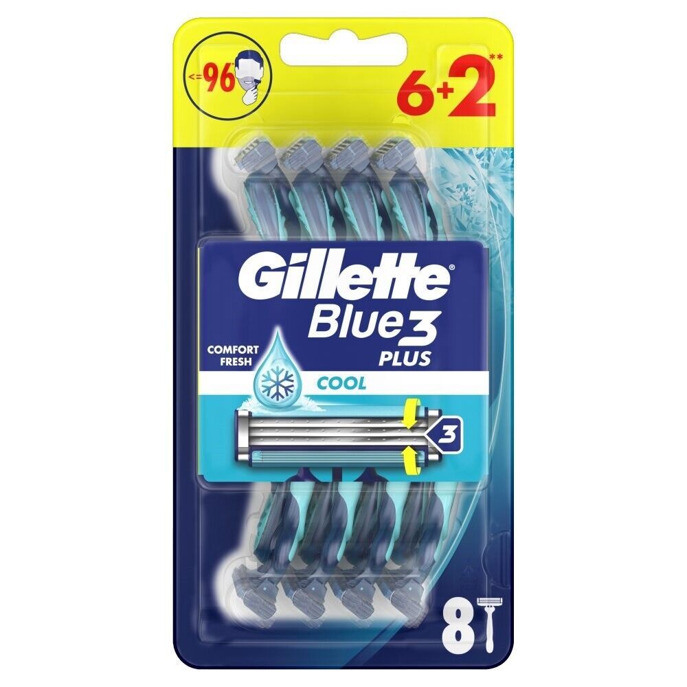Buy Gillette Blue 3 Cool Disposable Razors 6+2 PC Online in Bahrain ...