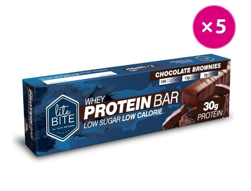 اشترِ Lite Bite 30% Whey Protein Bar Chocolate Brownies 70 g 5 Pcs أونلاين في Egypt | طلبات Egypt