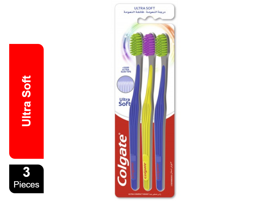 Buy Colgate Ultra Soft Toothbrush 3 Pcs Online in Kuwait | Talabat Kuwait
