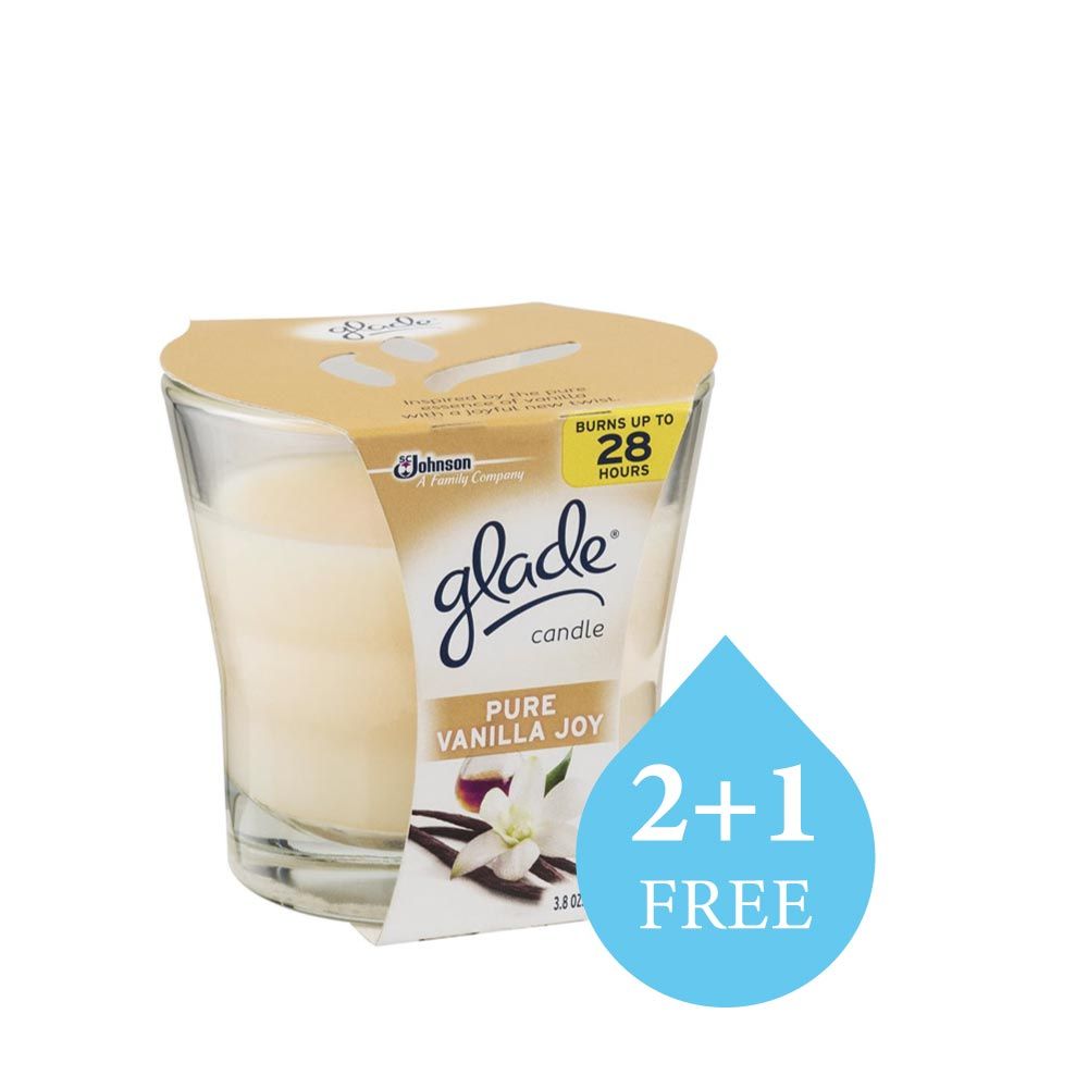 Buy Glade Pure Vanilla Joy Candle, 3x96g Online in Kuwait | Talabat Kuwait