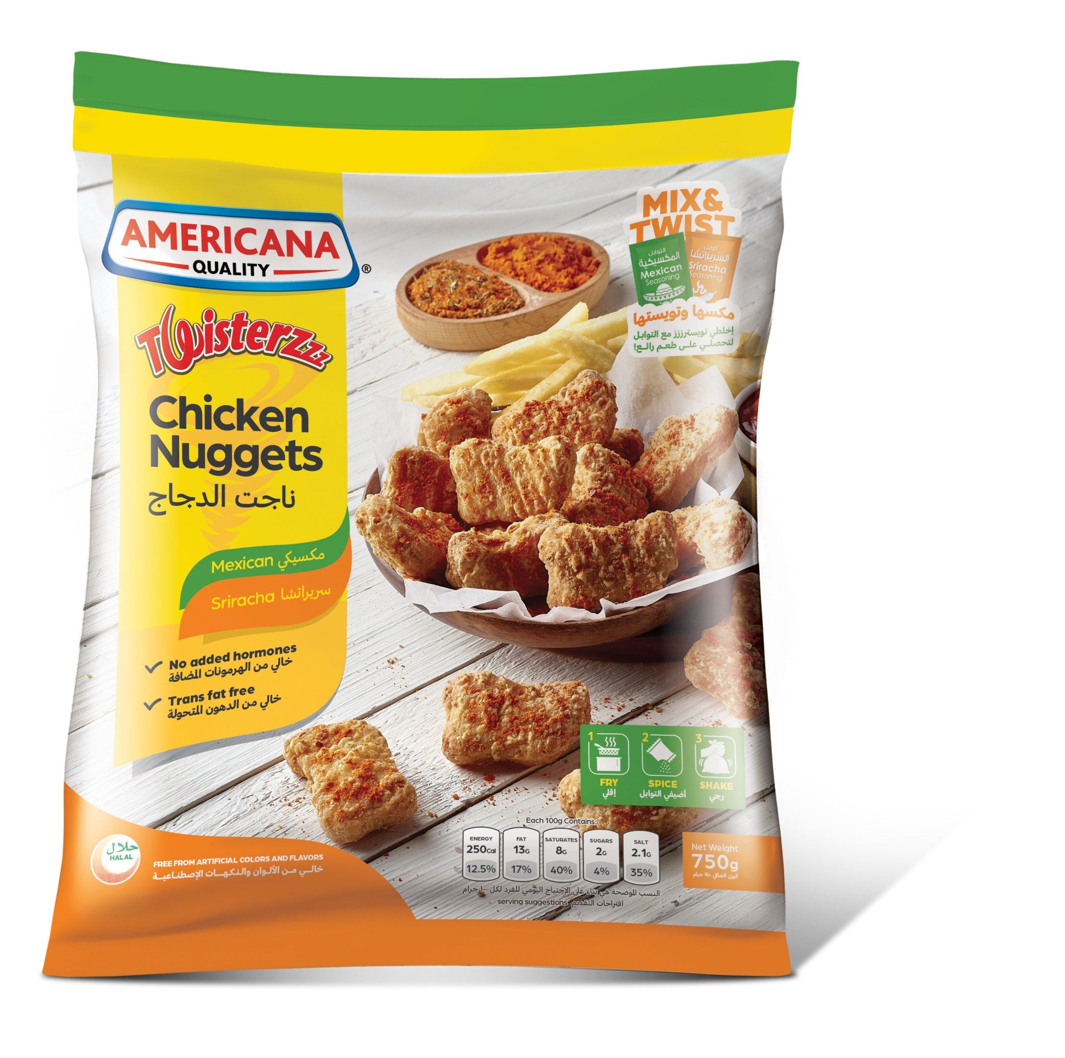 Buy Americana Nuggets Twisterz Chicken 750 g Online in Oman | Talabat Oman