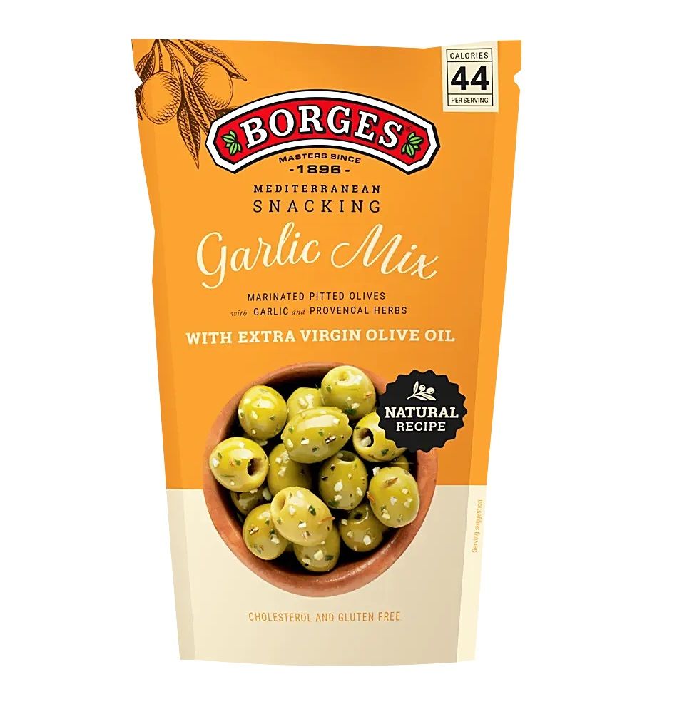 Buy Borges Pitted Olives Marinated with Garlic & Herbs, 350g Online in ...