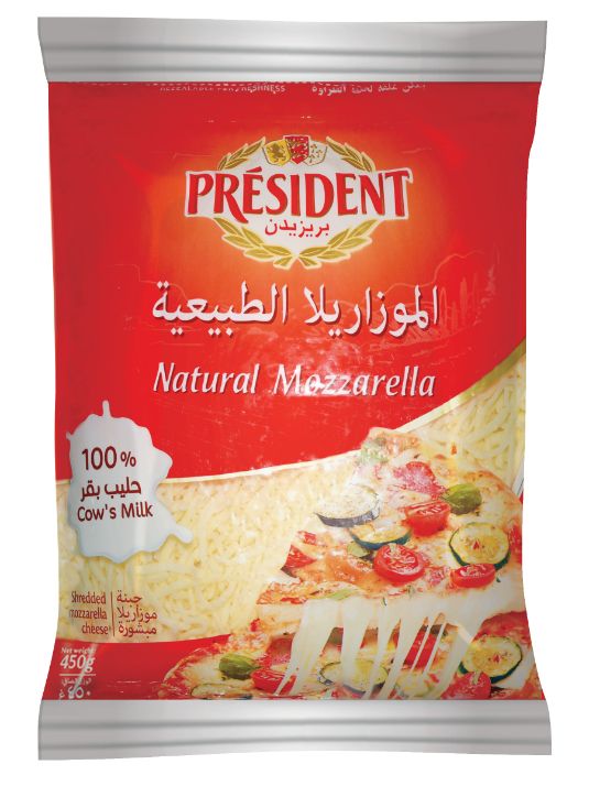 Buy President Natural Shredded Mozarella Cheese 450 g Online in UAE ...