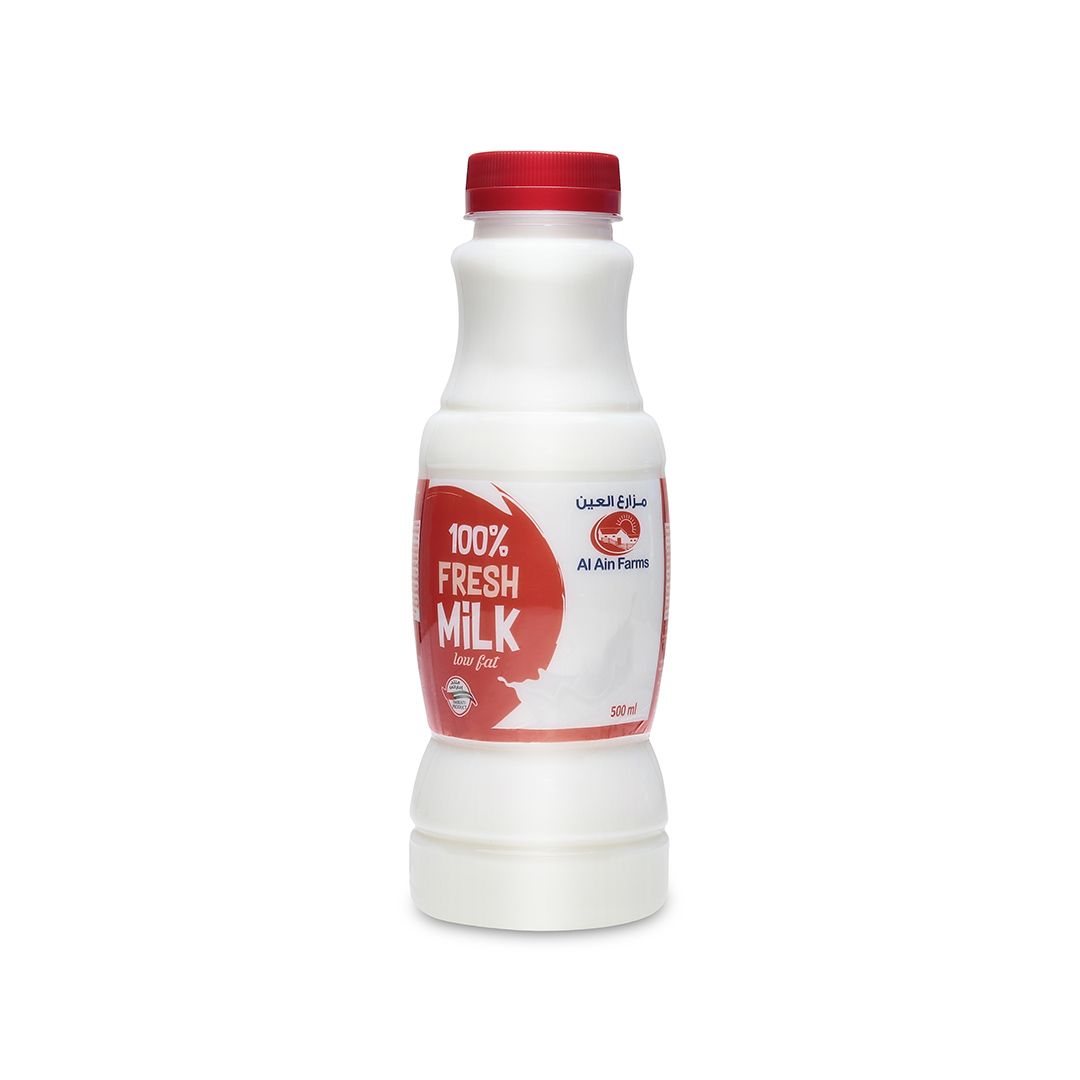 Buy Al Ain Farms 100% Fresh Milk Low Fat 500 ml Online in UAE | Talabat UAE