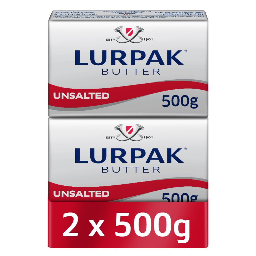 Buy Lurpak Unsalted Butter Blocks 1 kg Value Pack 2x500 g Online in UAE ...