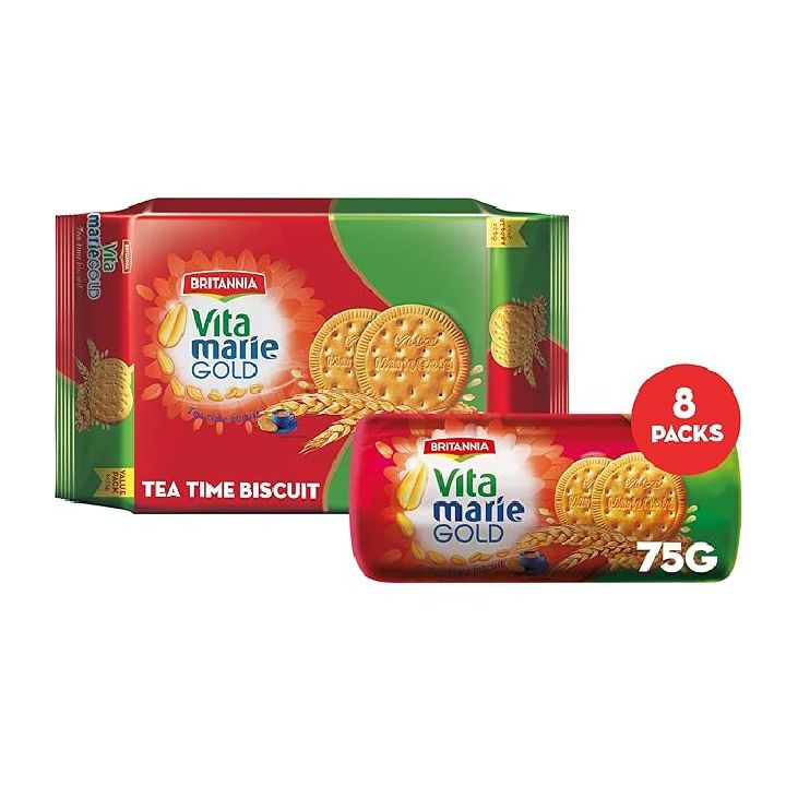 Buy Britannia Vita Marie Biscuit 75 gm x 8 Online in Oman | Talabat Oman
