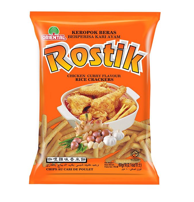 Buy Oriental Rostik Chicken Curry Rice Crackers Chips, 60g Online in ...