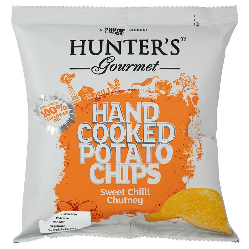 Buy Hunter's Hand Cooked Potato Chips Sweet Chilli Chutney, 40g Online ...