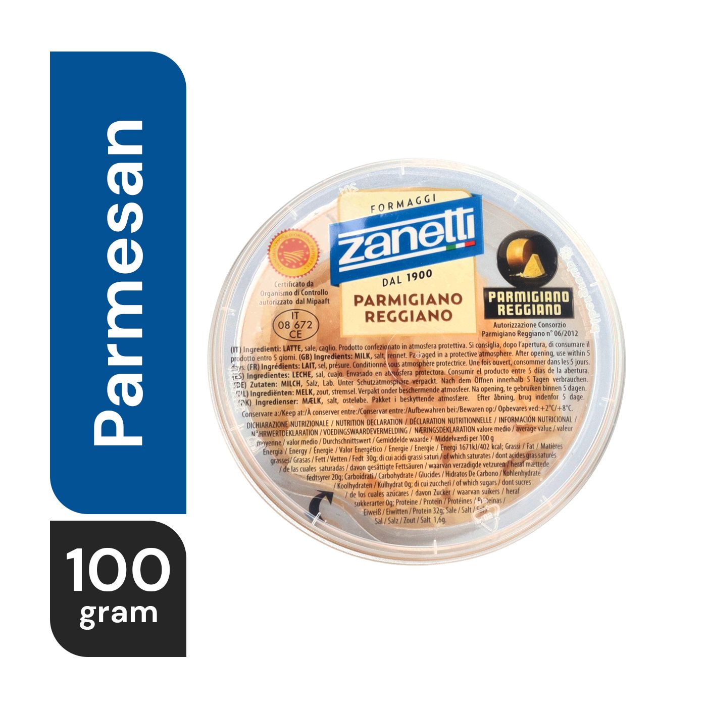 Buy Zanetti Parmigiano Reggiano Flakes Parmesan Cheese 100 g Online in ...