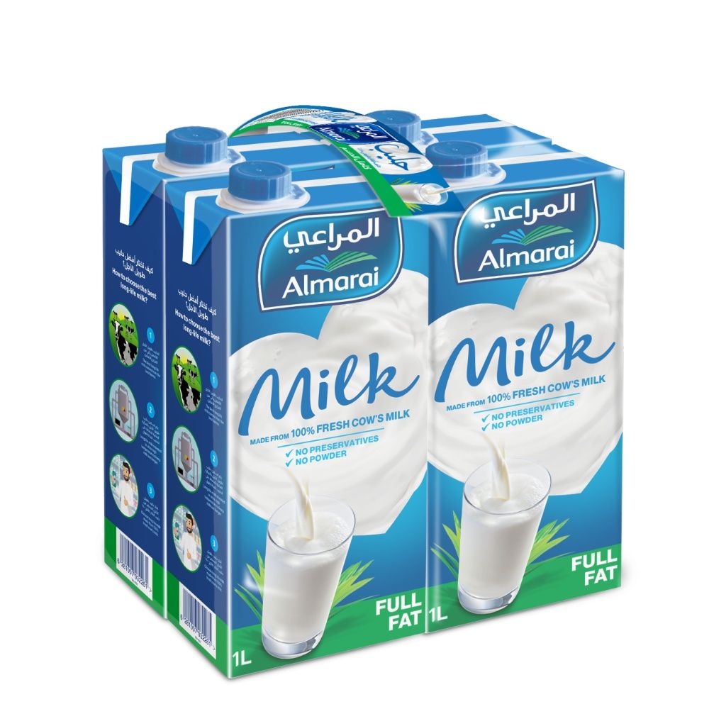 Buy Almarai Uht Full Fat Milk with Vitamins, 4x1L Online in UAE ...