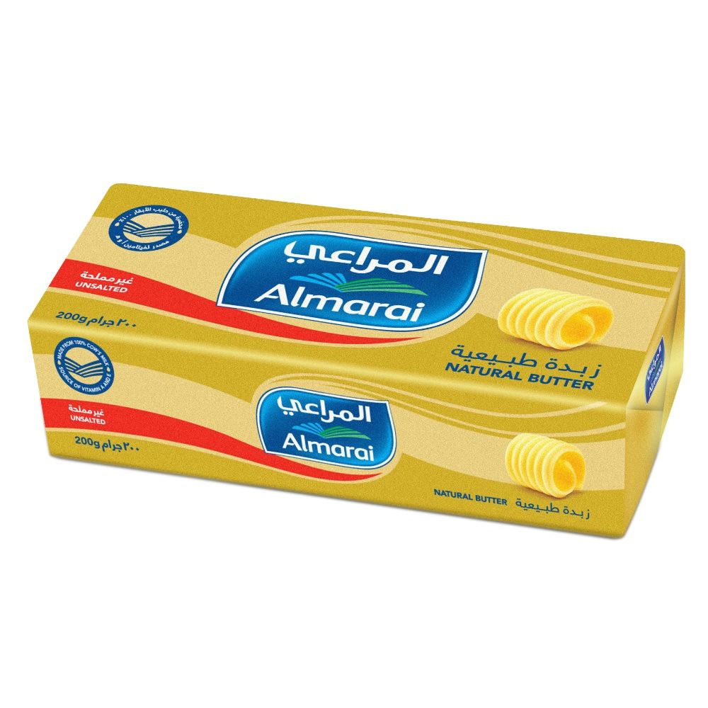 Buy Almarai Unsalted Natural Butter, 200g Online in UAE | Talabat UAE