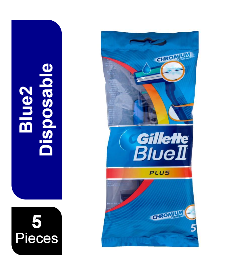 Buy Gillette Blue II Plus Disposable Razor For Men 5 Pieces Online in ...