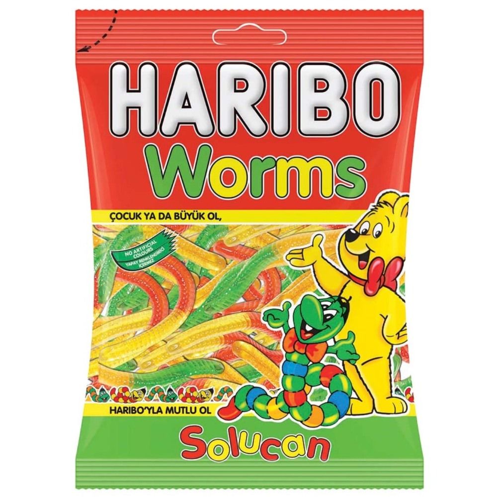 Buy Haribo Worms Fruit Flavour Jelly Candy, 65g Online in Oman ...
