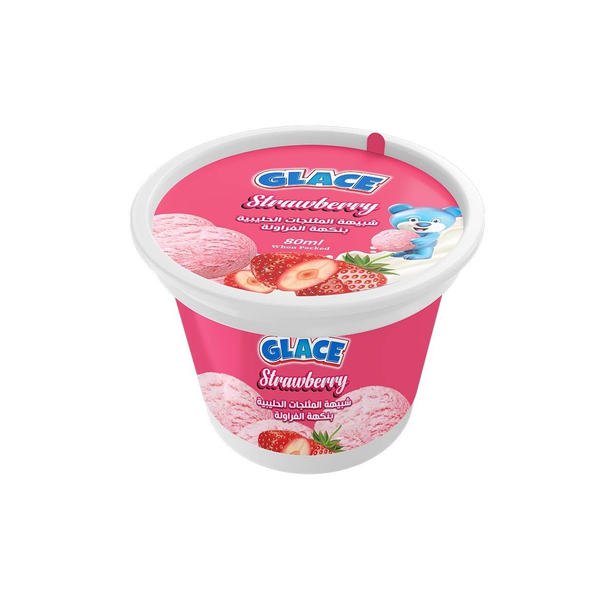 Buy Glace Strawberry Ice Cream Cup, 80ml Online in Oman | Talabat Oman