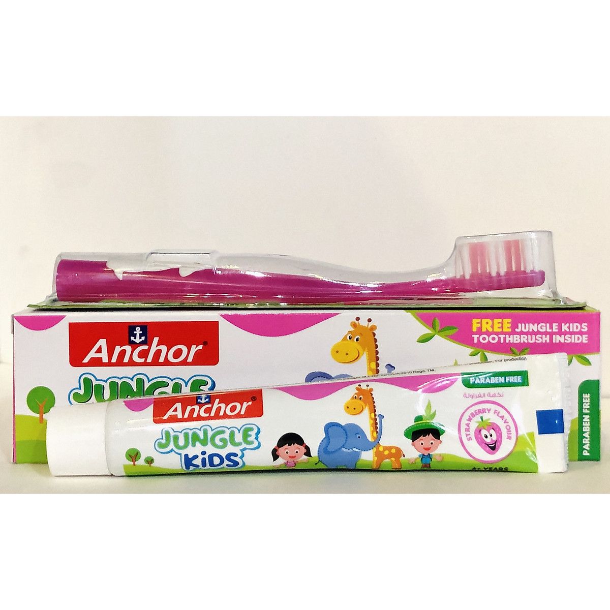 Buy Anchor Jungle Kids Strawberry Toothpaste, 50g + Free Toothbrush ...