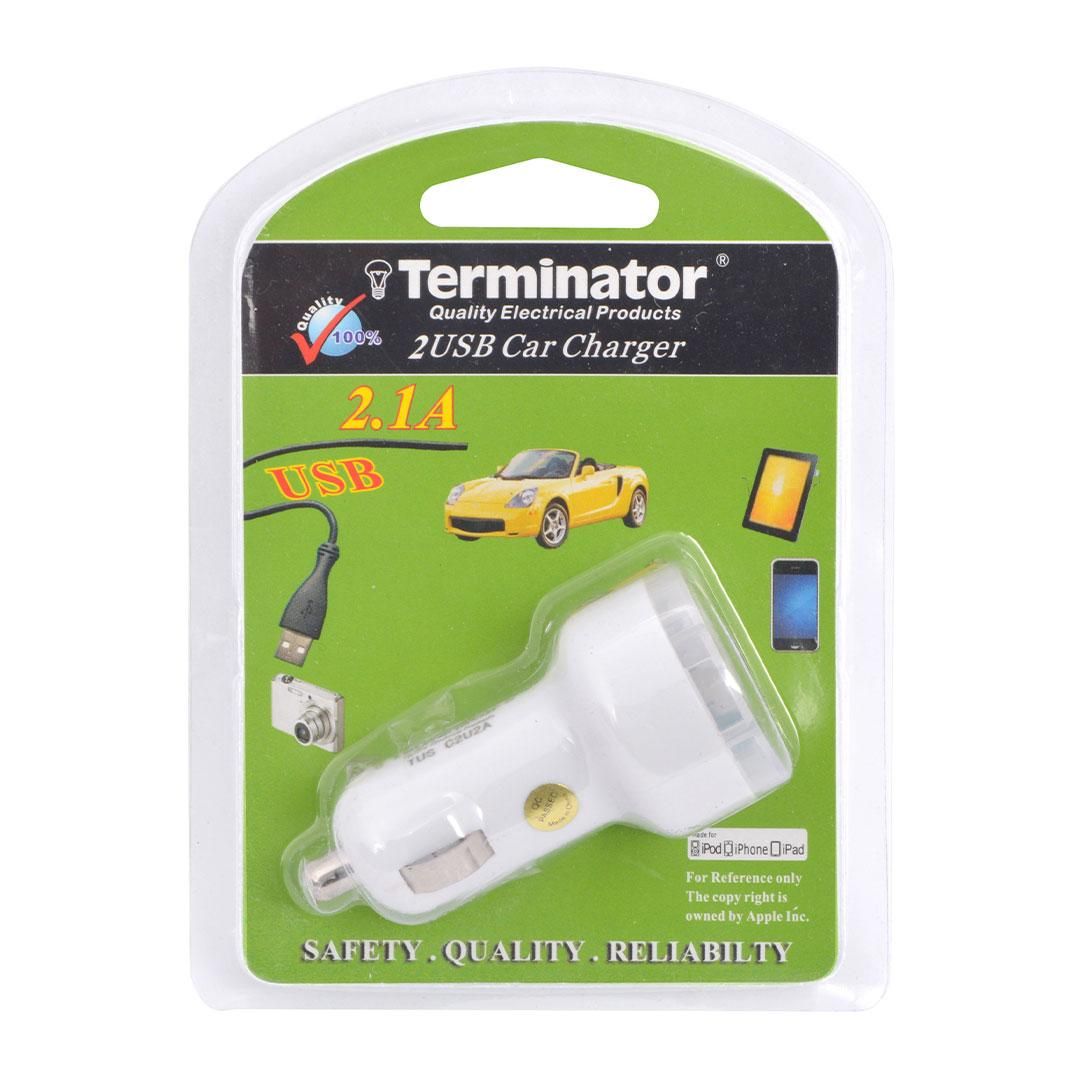 Buy Terminator Car Charger 12/24V With 2Usb Sockets 2.1A Online in ...