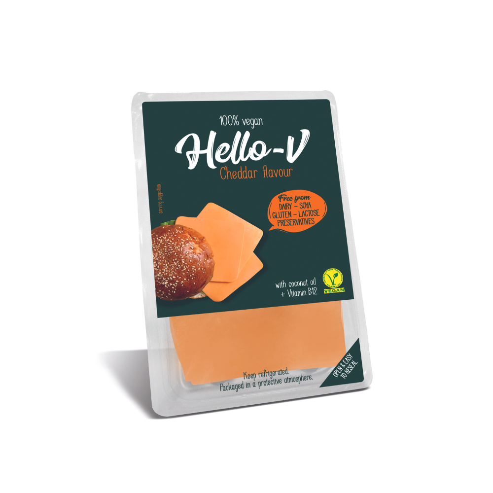 Buy Hello-V Vegan Cheese Cheddar Slices, 140g Online in Oman | Talabat Oman