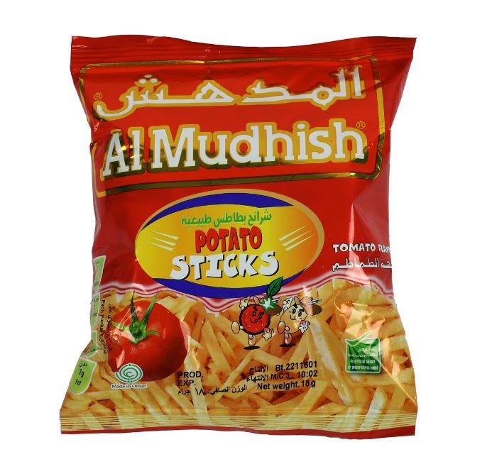Buy Almudhish Potato stick Hot Sauce 18 g x 24 Pcs Online in Bahrain ...