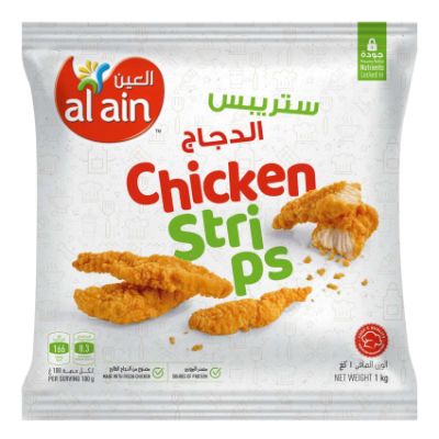 Buy Al Ain Frozen Chicken Strips, 1kg Online in UAE | Talabat UAE