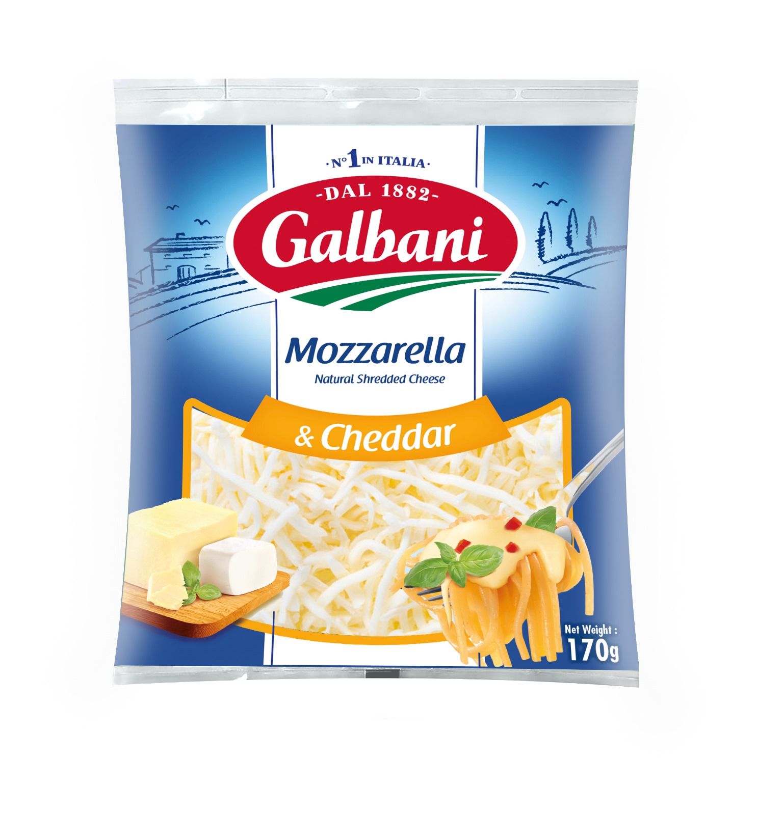 Buy Galbani Shredded Mix Mozzarella & Cheddar Cheese, 170g Online in ...
