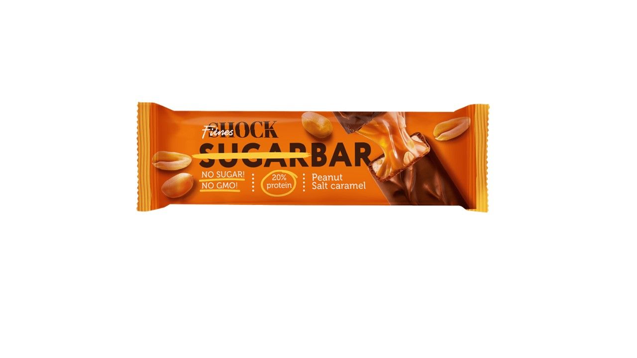 Buy Fitness Shock Protein Bars No Sugar Bar Peanut Salted Caramel, 50g ...