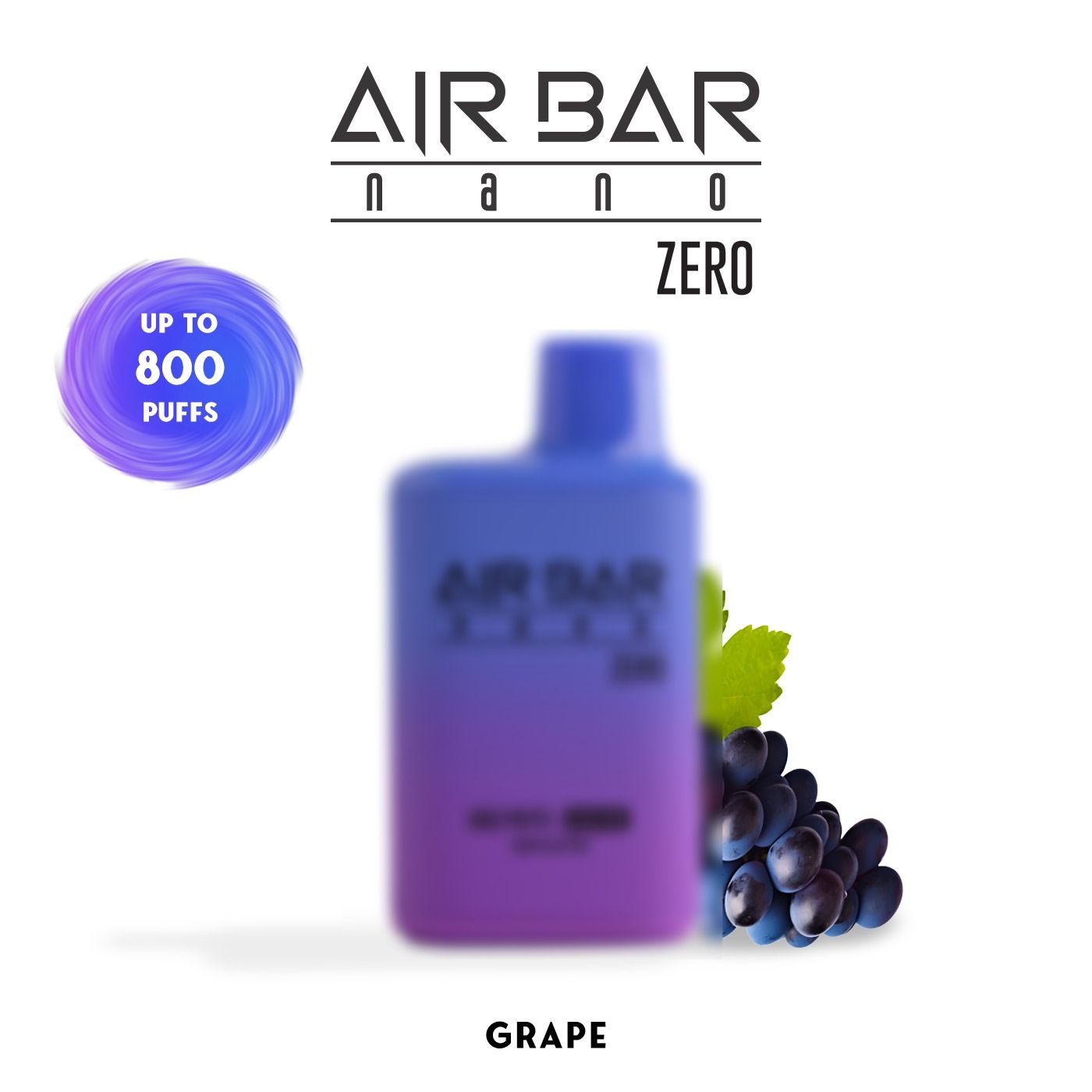 Buy Air Bar Nano Zero 800 Puffs Grape 0mg Disposable Vape Online in ...