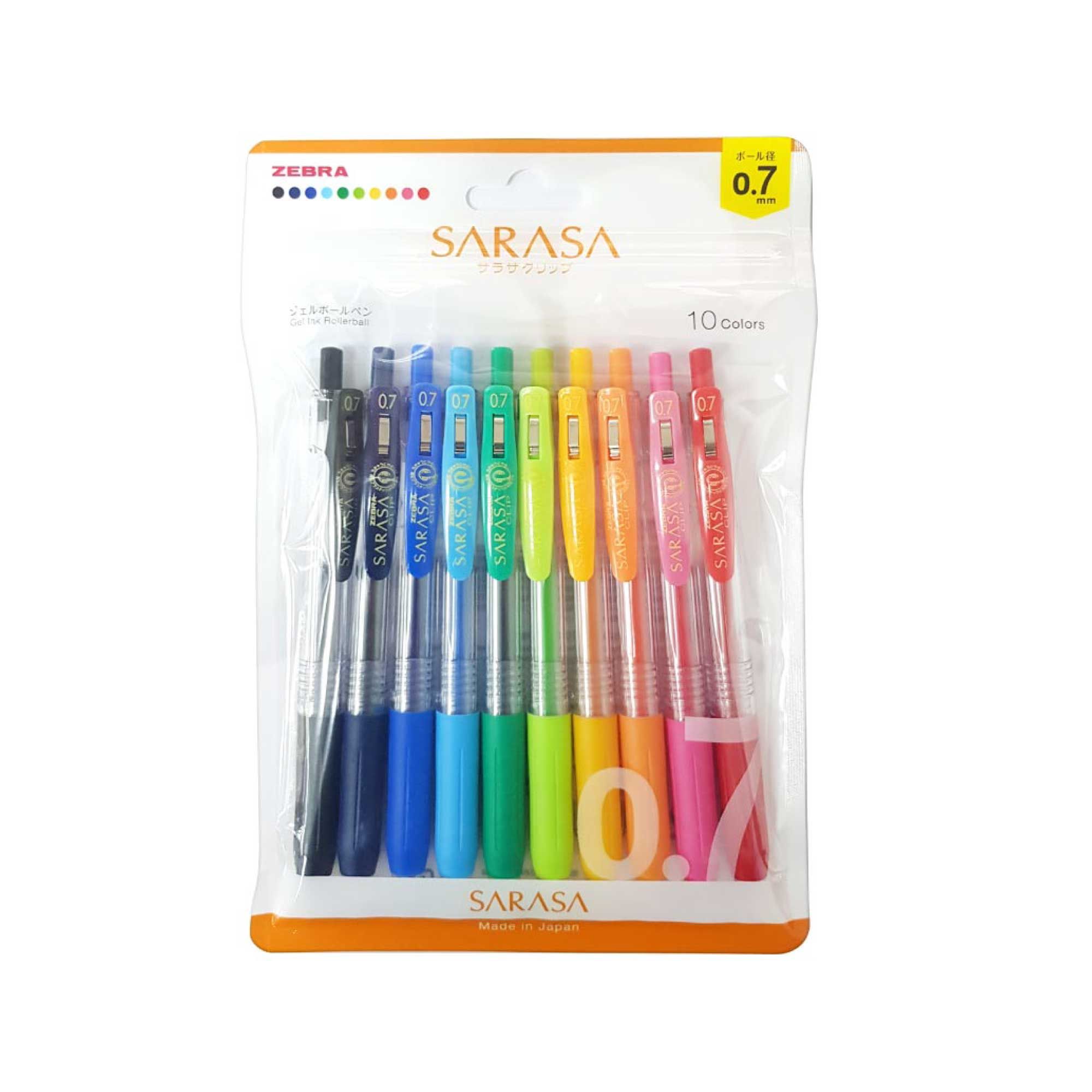 Buy Zebra Sarasa Clip Pen Set, 0.7mm, 10 Colors Online in Kuwait ...