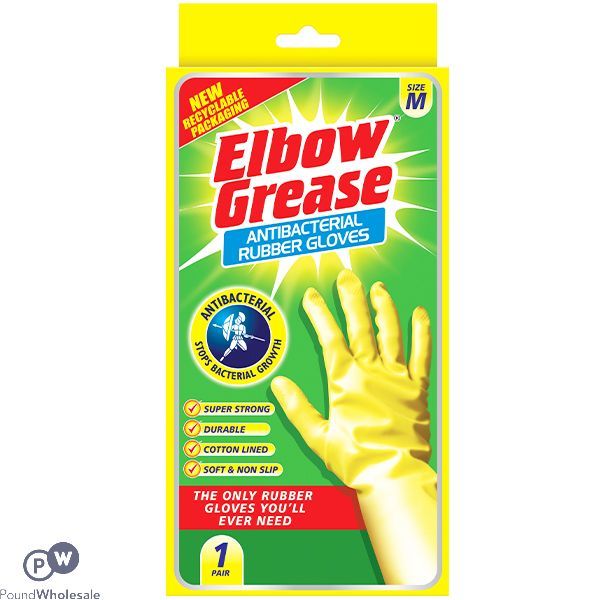 Buy Elbow Grease Super Strong Rubber Gloves - Medium, 1 Pair Online in ...