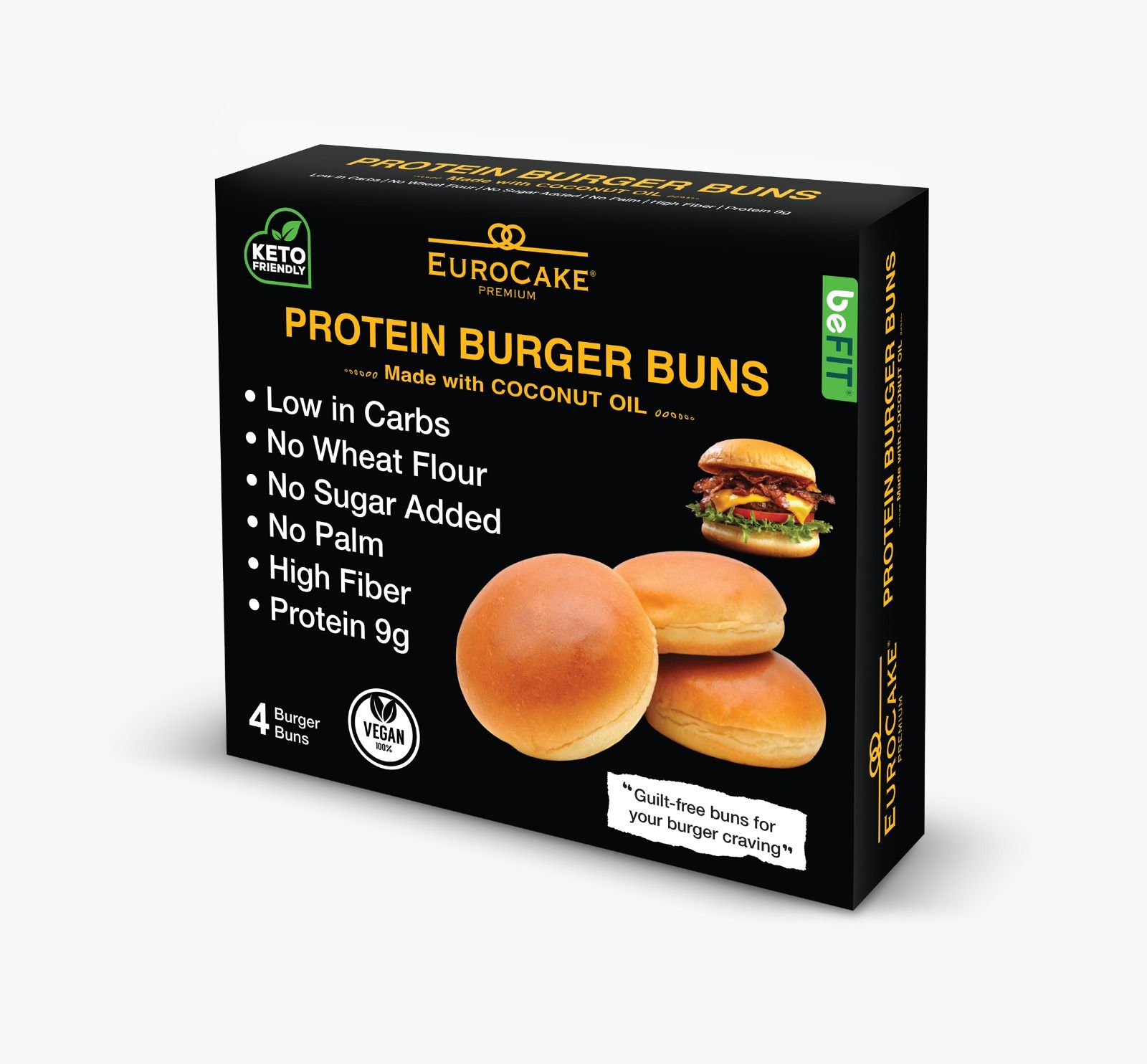 Buy Eurocake Vegan Protein Burger Buns, 200g Online in Kuwait | Talabat ...
