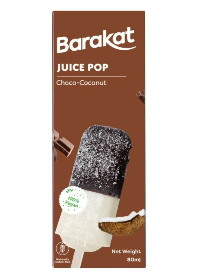 Buy Barakat Choco Coconut Juice Pops, 80ml Online in Oman | Talabat Oman