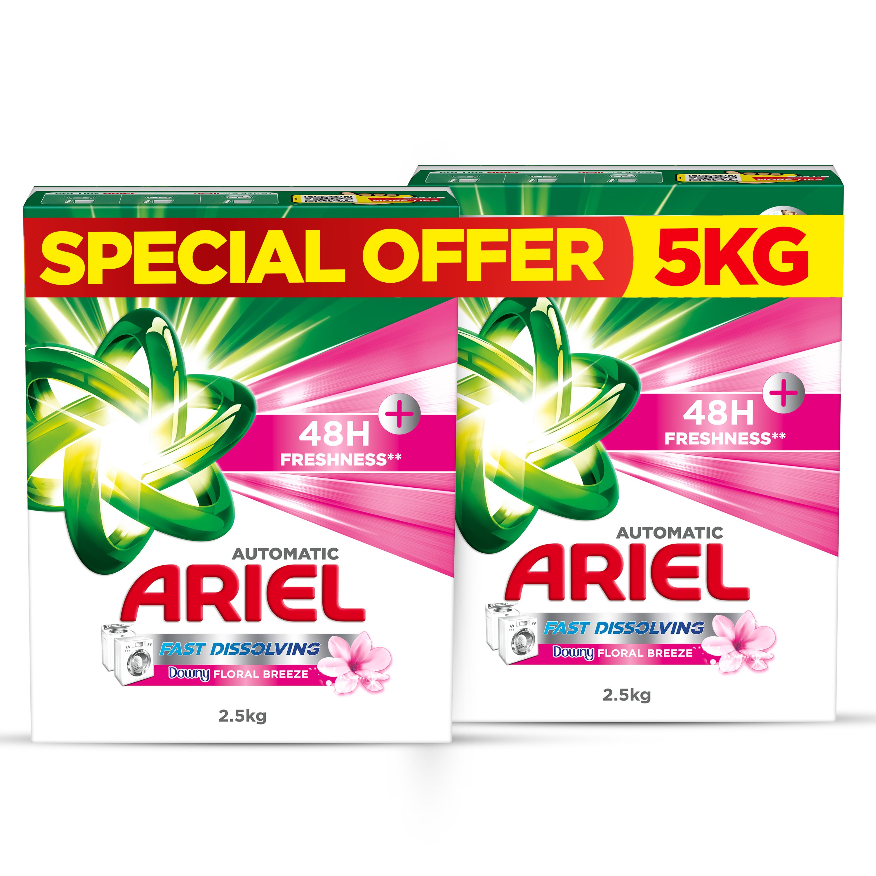 Buy Ariel Downy Fresh Laundry Detergent Powder, 2x2.5kg Online in ...