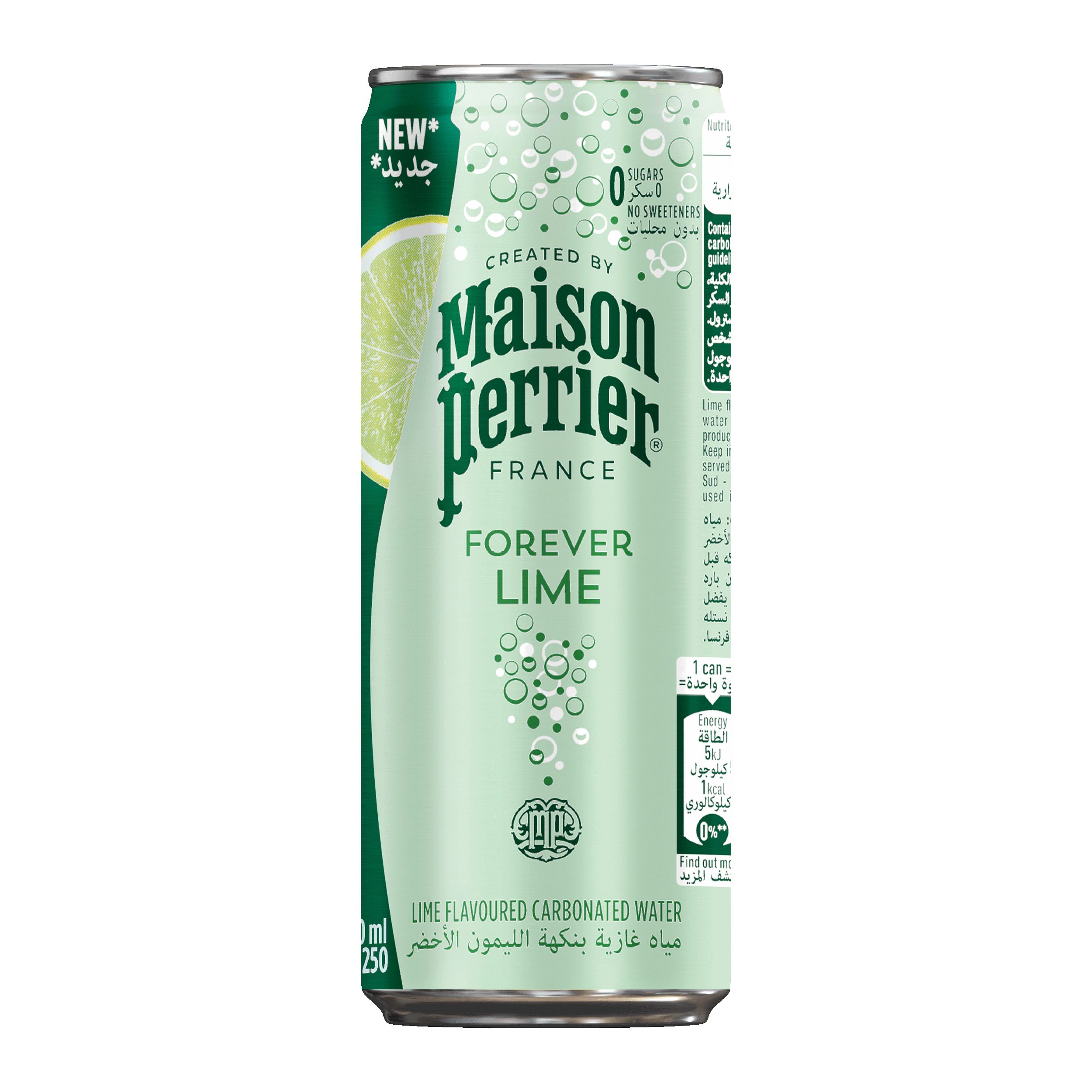 Buy Perrier Lime Flavor Sparkling Natural Mineral Water Slim Can, 250ml ...