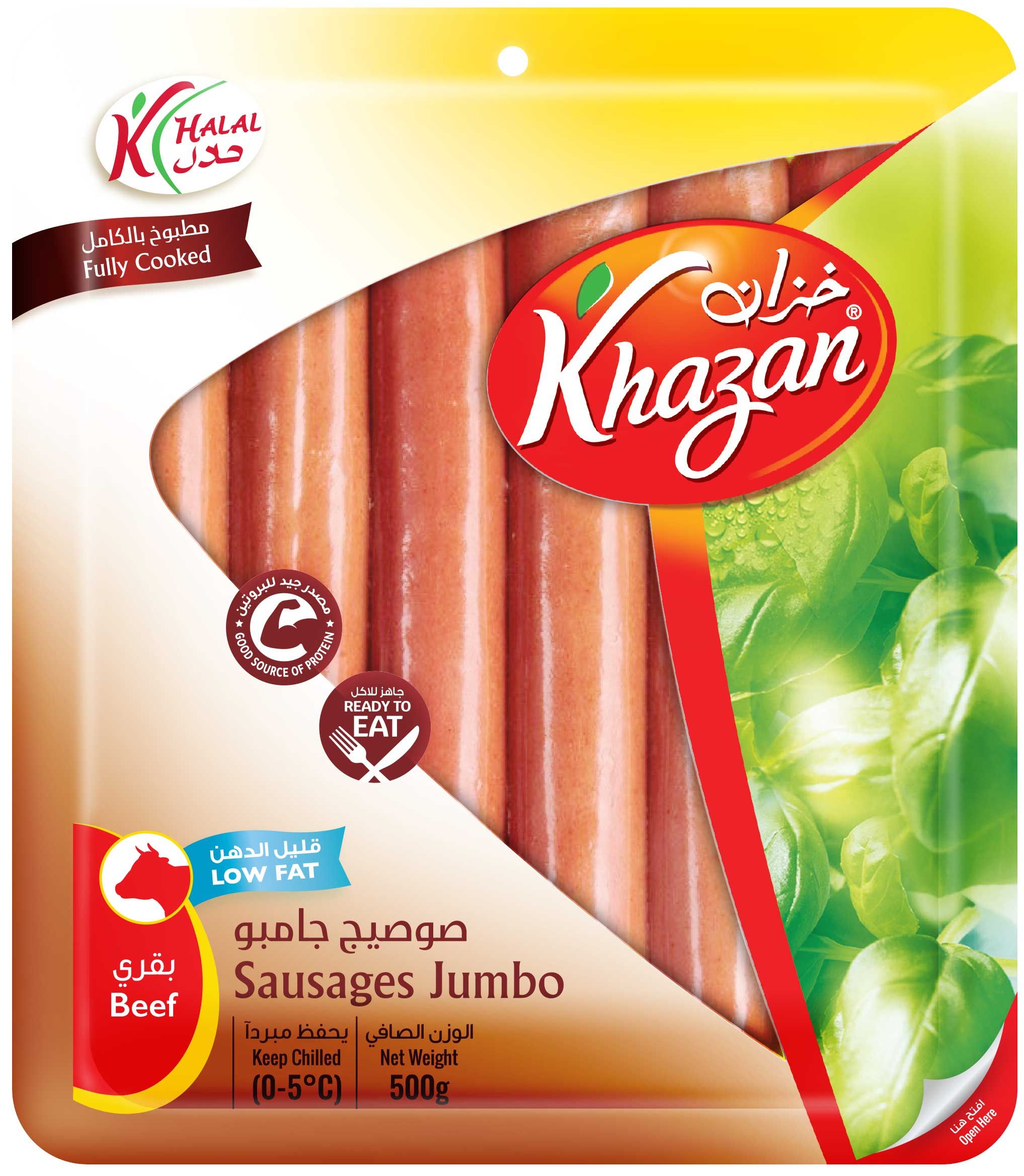 Buy Khazan Healthy Jumbo Beef Sausages, 500g Online in Kuwait | Talabat ...