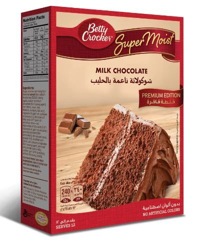 Buy Betty Crocker Super Moist Milk Chocolate Cake Mix, 510g Online in ...