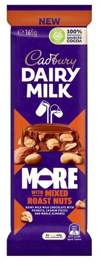 Buy Cadbury Dairy Milk More With Mixed Roast Nuts Chocolate 165g Online ...